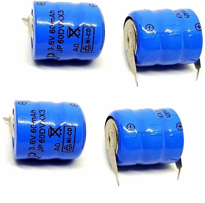 INVENTO 4pcs 3.6V 60mah Button Cell Ni-Cd CMOS Battery Non Rechargeable ...