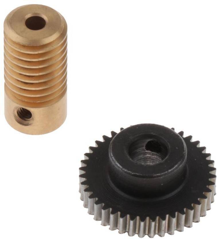 Calandis 0.5 Modulus Steel Worm Gear Wheel + Brass Gear Shaft Set Hole ...