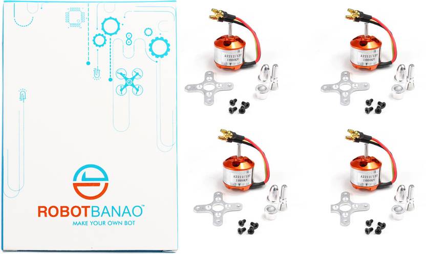 Robotbanao A2212/13T Brushless DC Motor 1000KV RC Spare Part for Airplane Helicopter, 4 pc Motor ...