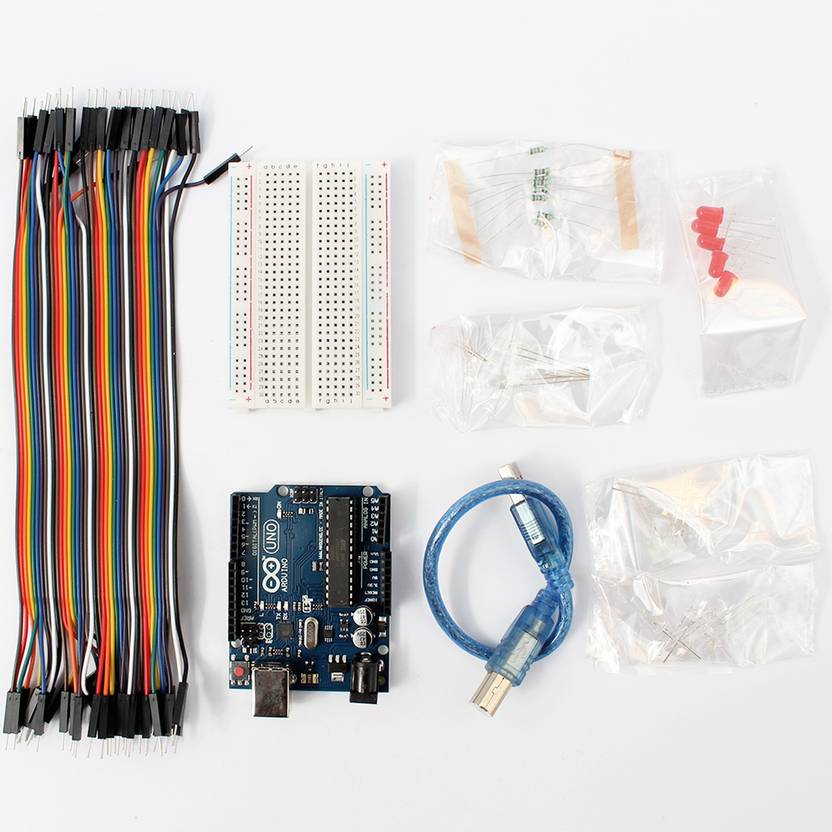 Robotbanao UNO SMD Basic Starter Kit, Breadboard, Led Jumper Wires, USB ...