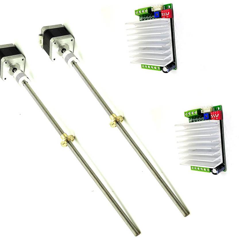 INVENTO 2pcs TB6600 Driver+Nema 17 4.2 Kg-cm Motor+Flexi coupling+600mm ...