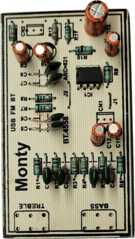 Zigshash 4558 IC Based Bass Treble Board Electronic Components ...