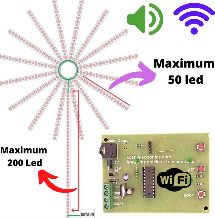 koshi electronics PIXEL LED FIREWORK MANUAL CONTROLLER Micro Controller ...