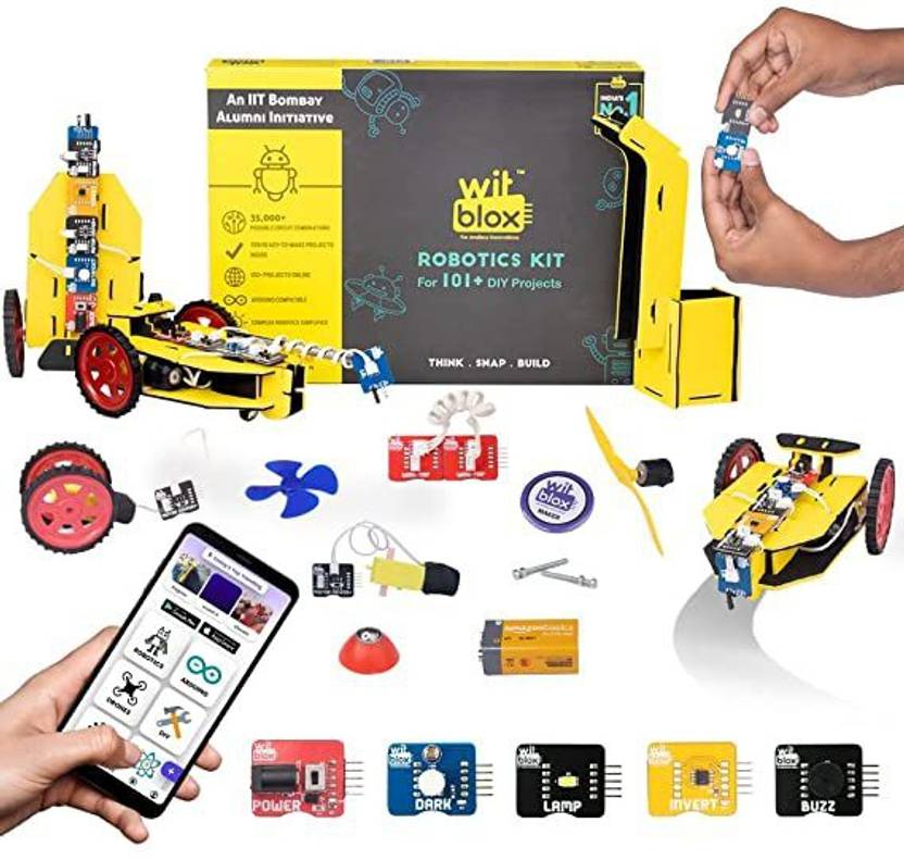 Witblox Mega Diy Robotics Kit For 101 Projects Plug And Fit Modular Electronics Circuits Game
