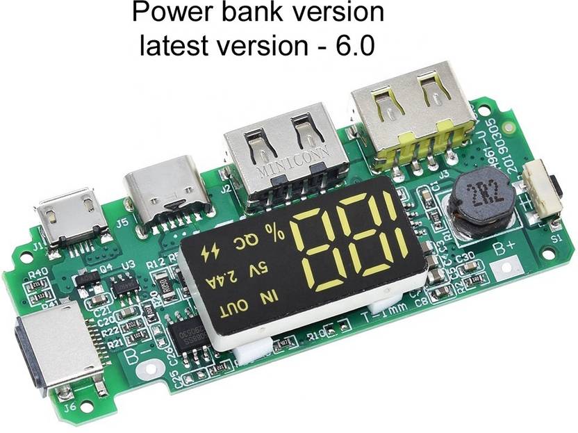 electrolight USB 5V 2.4A LED Dual Micro/Type-C USB Mobile Power Bank ...