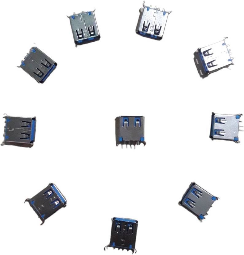 Sonsole USB Connector, PCB Mountable,USB Type A Female Straight 4 Pin ...