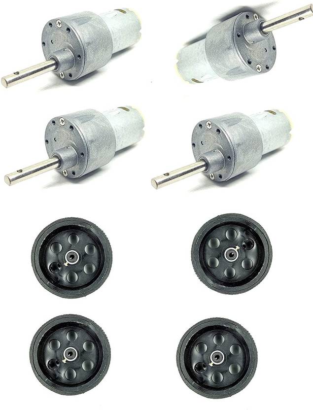 INVENTO 4pcs 12v 10Kg-cm 300RPM Side Shaft Torque Geared DC Motor with ...