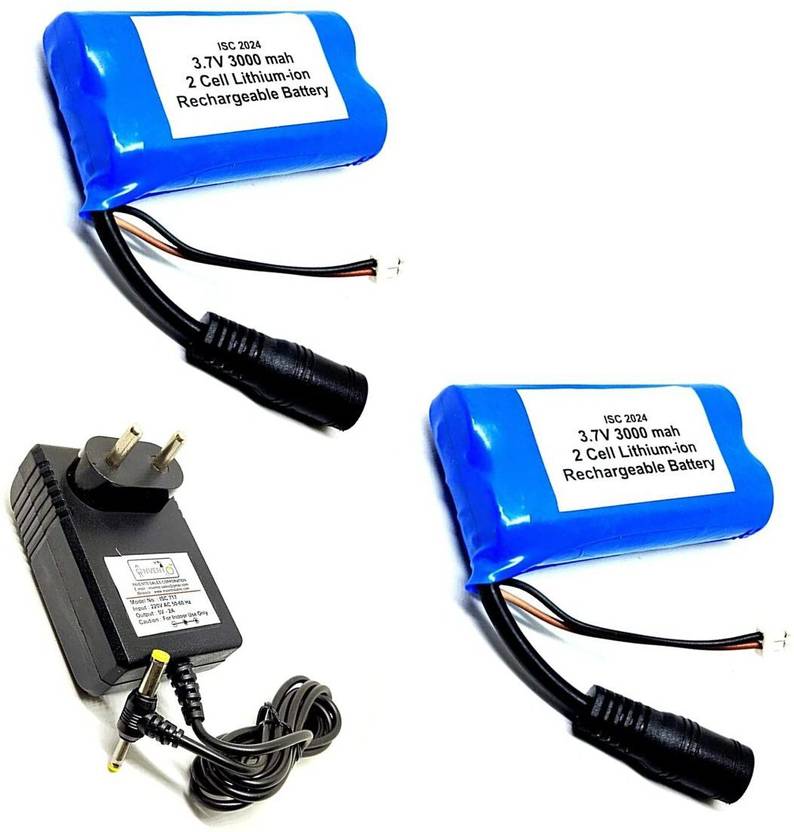 INVENTO 2Pcs 3.7V 3000mAh Polymer Lithium ion Li-ion Battery 2 Cell ...