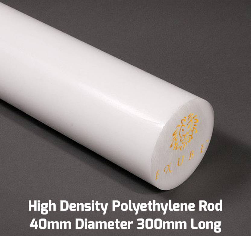 EXUBE High Density Polyethylene Rod 40mm Diameter 300mm Long Electronic ...