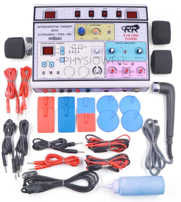 Physiowell 4 In 1 IFT MS Tens US Physiotherapy Machine Electrotherapy ...
