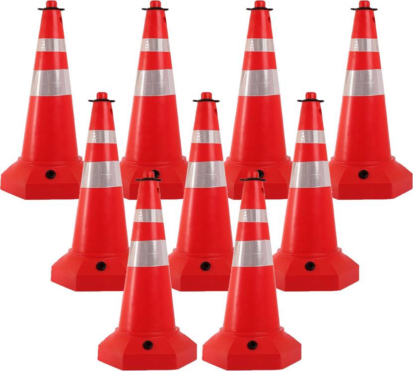 Ladwa SAND FILLED Ballast Road Traffic Safety Cones, Pack of 9 cones ...