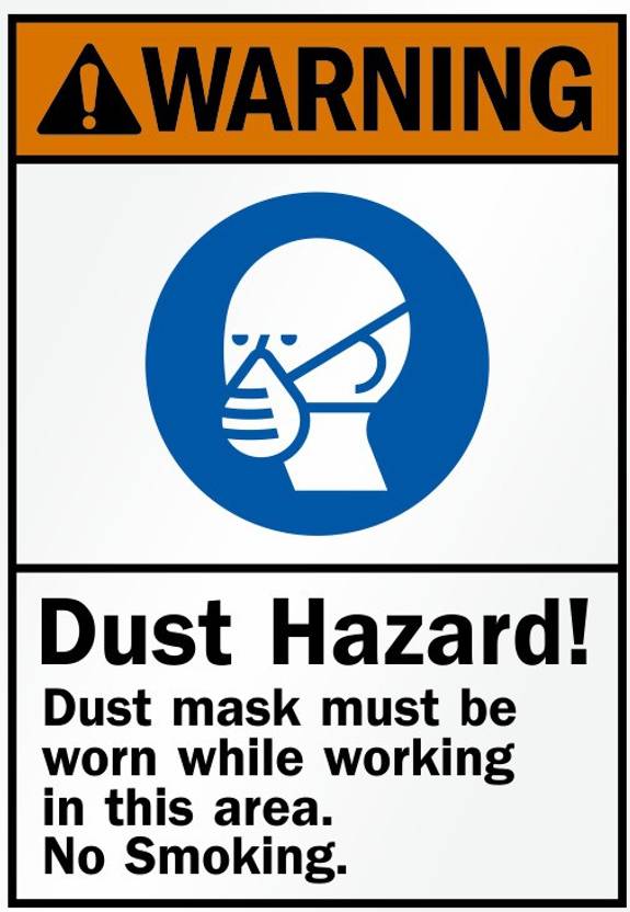 RLDigitalUnits WARNING DUST HAZARD! SIGN BOARD Emergency Sign Price in ...