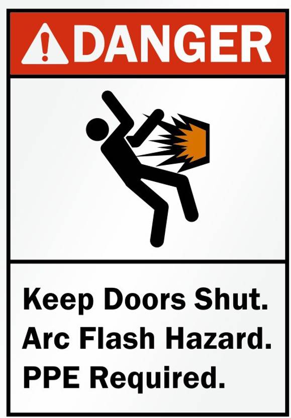 RLDigitalUnits DANGER KEEP DOORS SHUT ARC FLASH HAZARD PPE REQUIRED ...