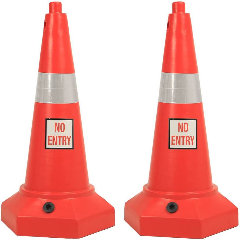 Ladwa SAND FILLED Ballast Road Traffic Safety Cone with No Entry Sign ...