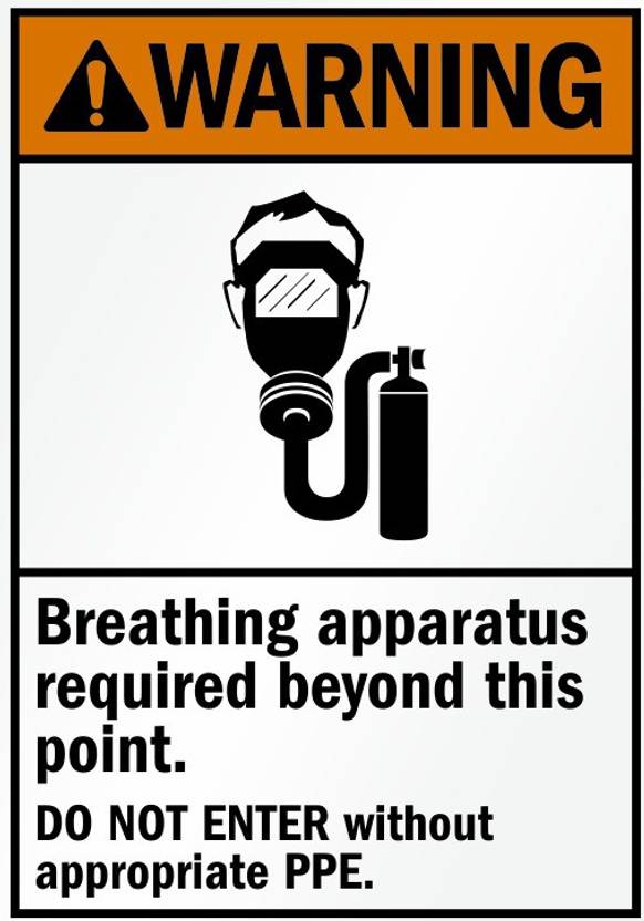 RLDigitalUnits WARNING DO not enter without appropriate PPE sign board ...