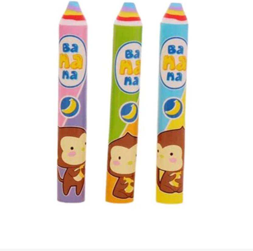 Flipkart.com | WHITE POPCORN Monkey Rainbow Erasers for Kids pack of 3 ...