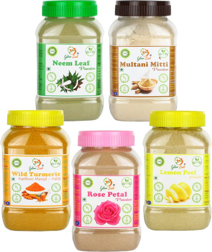 Glow Lush Wild Turmeric,Rose Petal,Multani mitti,Neem Leaf & Lemon Peel ...