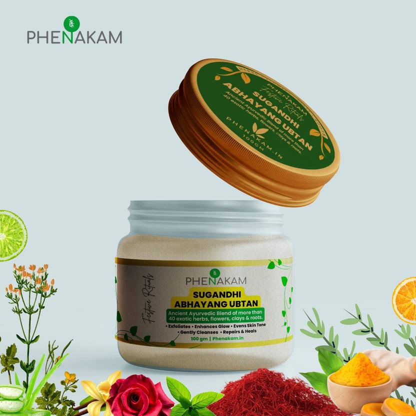 PHENAKAM Ayurvedic ancient Sugandhi Abhayang Ubtan Utane made with 40 ...