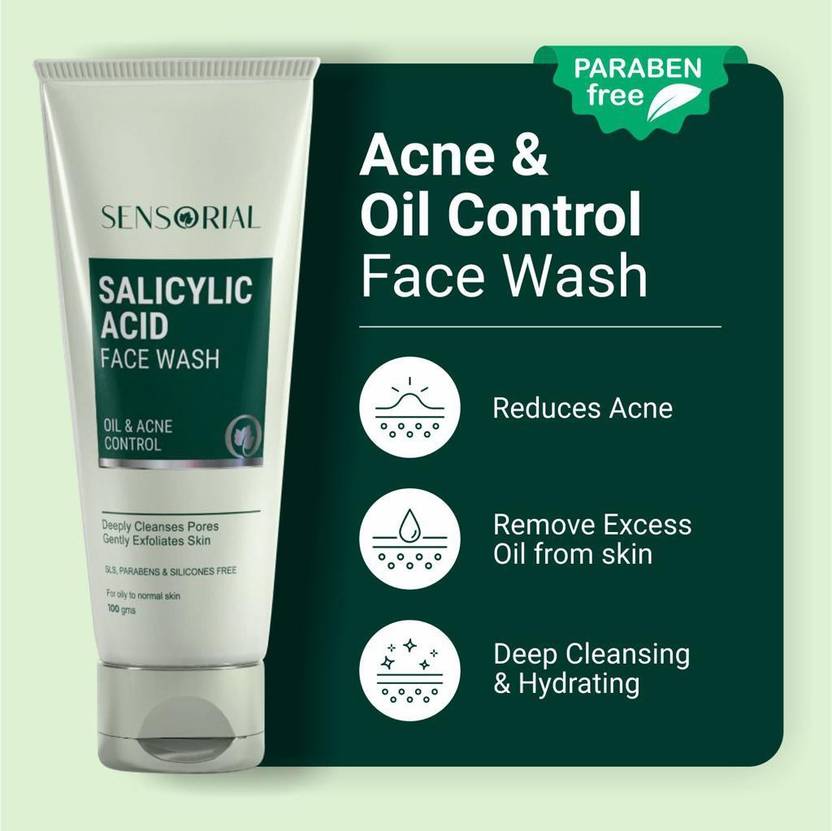 sensorial Salicylic Acid Facewash for Acne Control (100 ml ) Face Wash ...