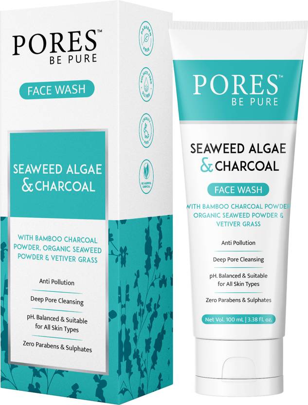 PORES BE PURE Seaweed Algae Face Cleanser Bamboo Charcoal Vetiver Grass ...