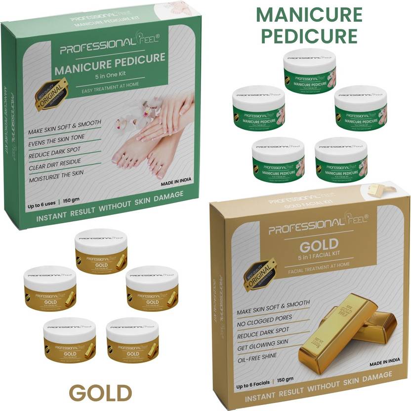 PROFESSIONAL FEEL GOLD & MANICURE FACIAL KIT COMBO PACK - Price in ...