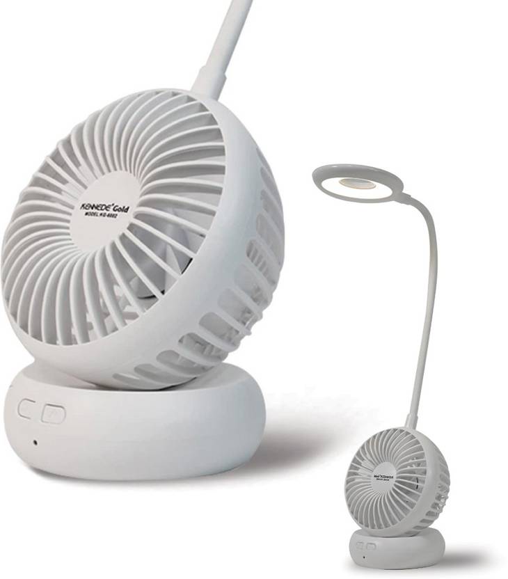 KENNEDE Gold Rechargeable Modern Design 3" Table Desk Fan with Eye ...