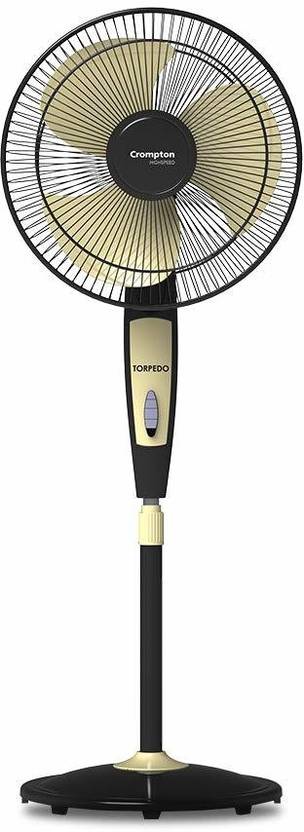 Crompton Torpedo Black-Yellow 400 mm 3 Blade Pedestal Fan Price in ...