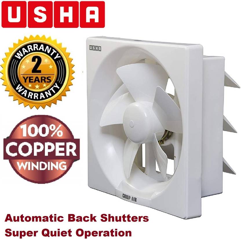 USHA CRISP AIR 200MM NOISELESS AUTOMATIC SHUTTER 100% COPPER LONGER ...