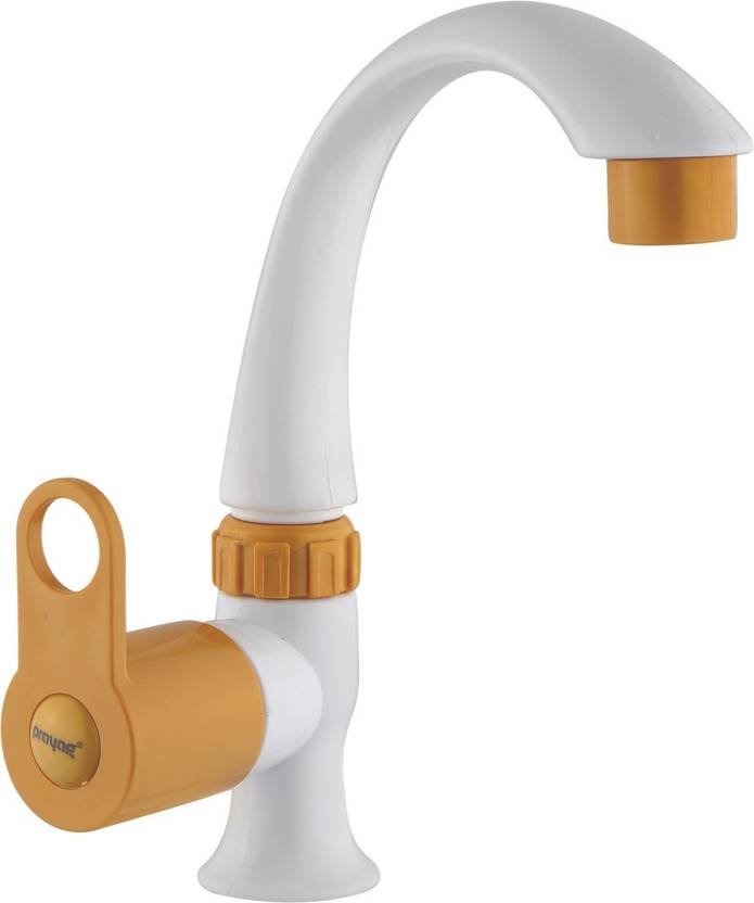 Prayag Vitro Gold Pillar Cock Swan Neck with Flange (Pack of 1) Vitro ...