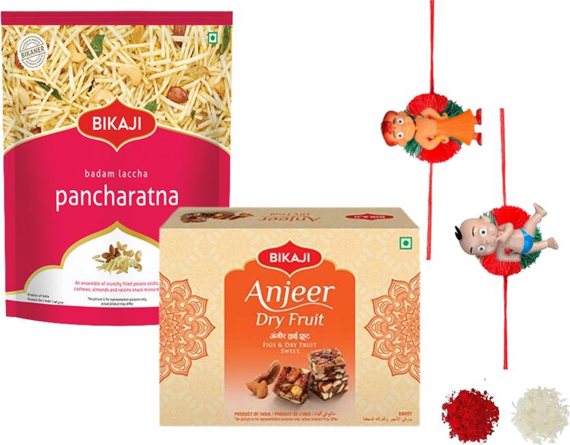 Bikaji Aslee Bikaneri Family Rakhi | Anjeer Burfi 500 Gm | Badam Lachha ...