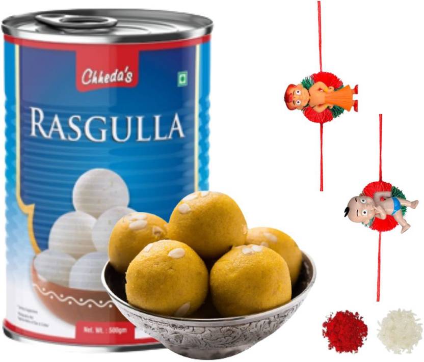 Party Rasoi & Chheda's - Besan Laddu | Rasgulla | Premium Kids Rakhi ...