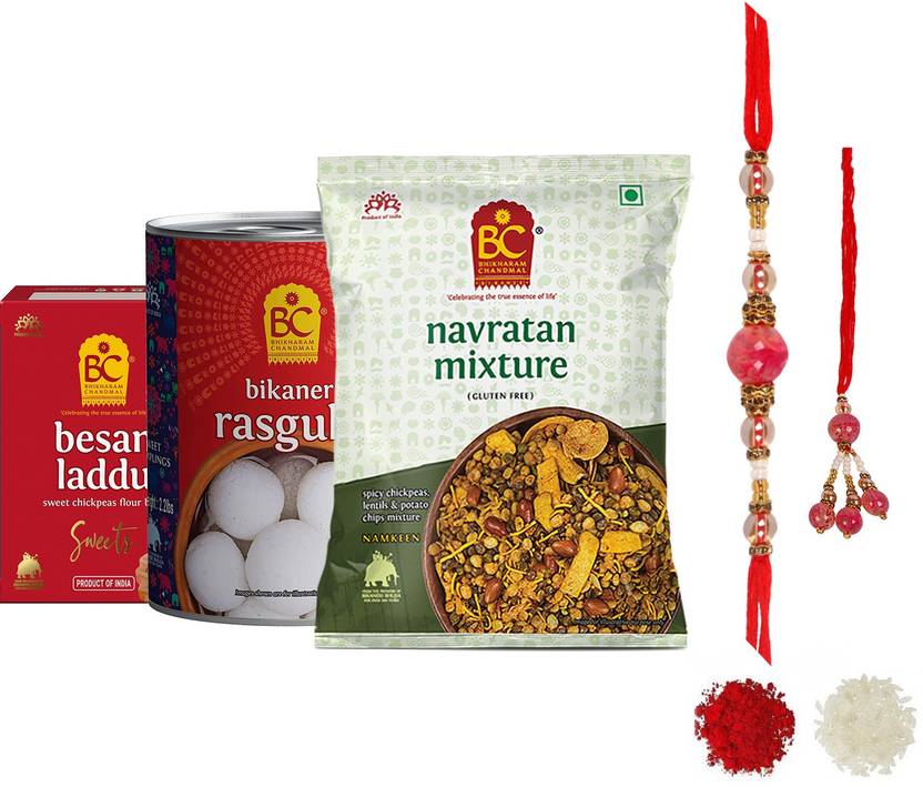 BHIKHARAM CHANDMAL Rasgulla 500 Gm | Besan Laddu | Navratan Mix ...