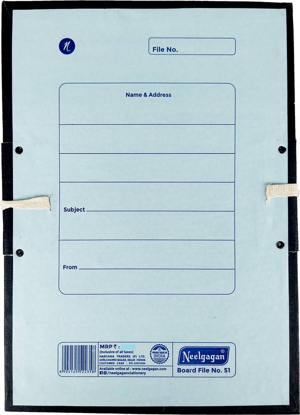 Flipkart.com | NEELGAGAN File Board No. 51 Two Fold File Hard Card ...