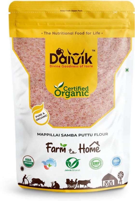 DAIVIK ORGANIC Mappillai Samba Rice Puttu Flour | Mappillai Samba Arisi ...