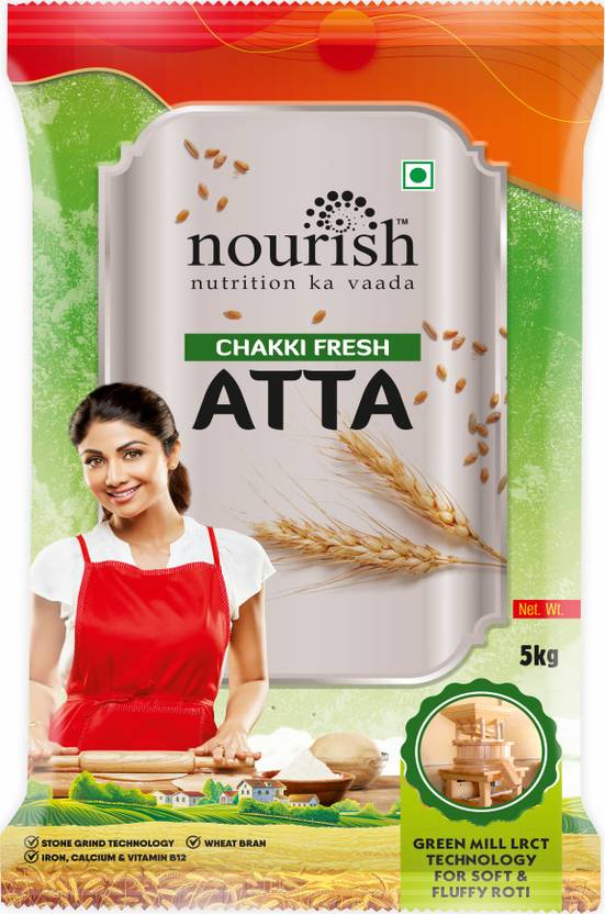 Nourish Whole Wheat chakki fresh atta, 5kg Price in India - Buy Nourish ...