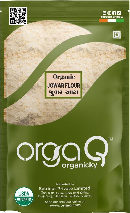 OrgaQ Organicky Organic Jowar Atta (Flour) - 500 Grams Price in India ...