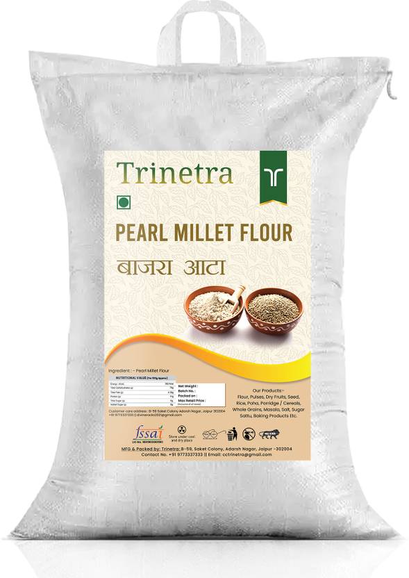 Trinetra Bajra Atta (Pearl Millet Flour)- 10Kg Pack Price in India ...