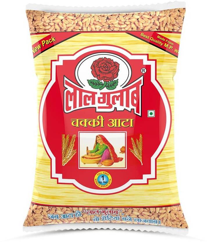lal gulab Chakki Atta, 1kg Organic Gehoon Atta/Godhuma Atta/Chakki Atta ...