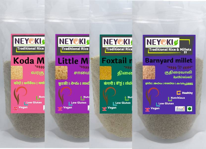 NEYOKI Traditional Millets 4 in 1 Combo 1kg (Each 250gm x 4 = 1kg ...