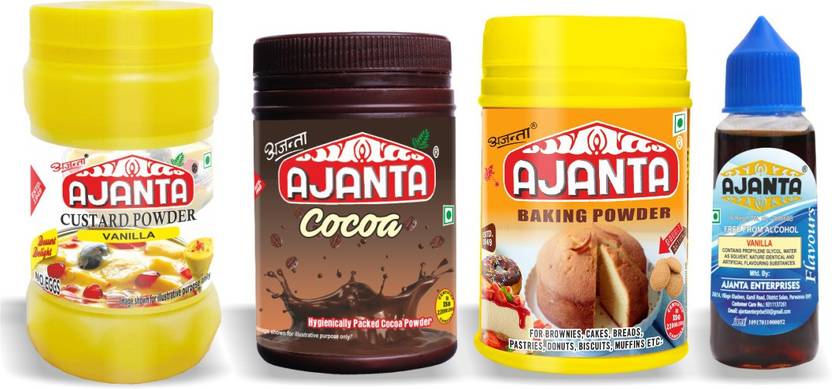 Ajanta Combo of Baking Powder 100gm, Cocoa Powder 50gm, Custard Powder ...