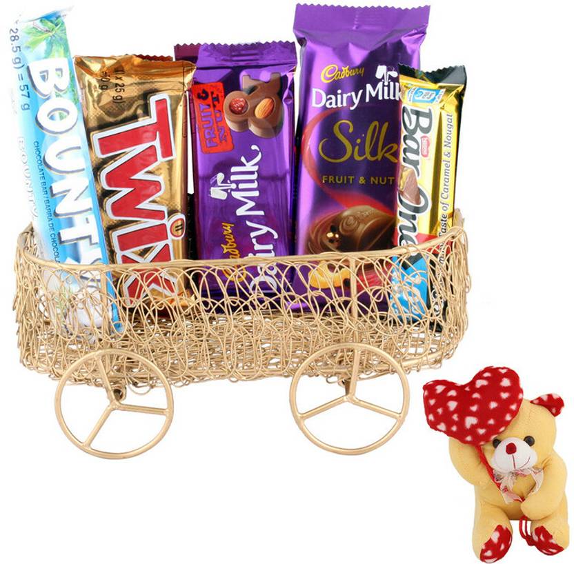 SurpriseForU Dairy Milk Chocolate Combo Gift Hamper | Heart Teddy Bear ...