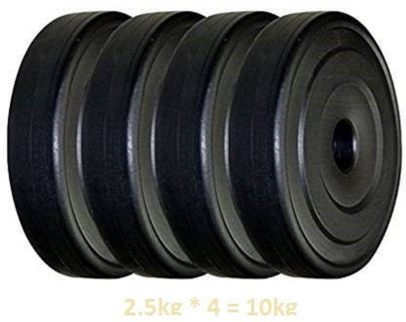 GYM KART (2.5 KG * 4) Jumbo Exclusive Quality PVC Plates Black Weight ...