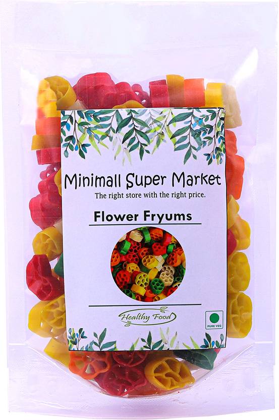 MINIMALL SUPER MARKET Colourful Flower Fryums/Ready to Fry Flower Papad ...