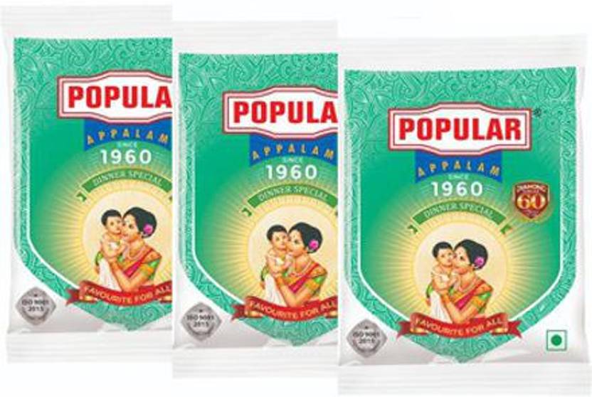 POPULAR APPALAM Dinner Special- 200G (3*200g) Pack of 3 Fryums 600 g ...