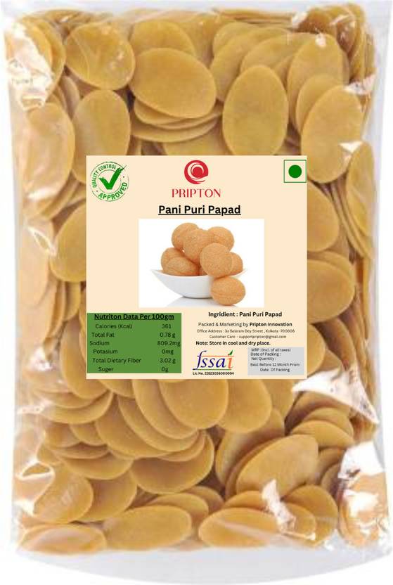 Pripton Instant Pani Puri Papad, Dry Gol Gappa, Dry Fuchka, Puchka ...