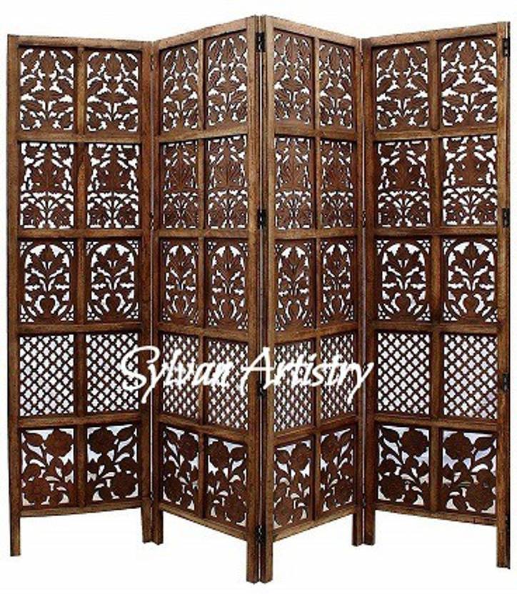 SYLVAN ARTISTRY 4 Panel Matte Wooden Folding Safety Gate for Staircase ...