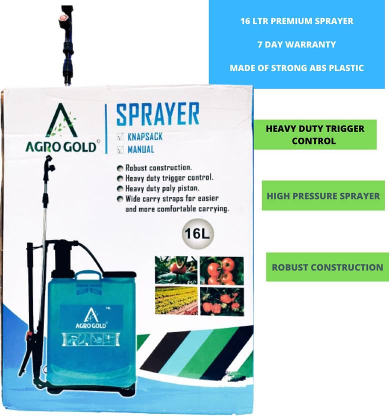AgroGold MANUAL SPRAYER FOR AGRICULTURE 7 DAY WARRANTY KNAPSACK GARDEN ...