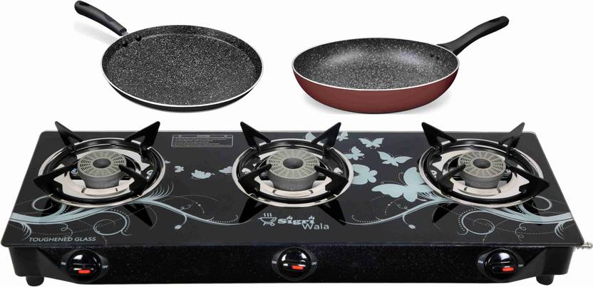 Sigri-wala Dosa tawa & Fry pan Combo Delux Glass Manual Gas Stove Price ...