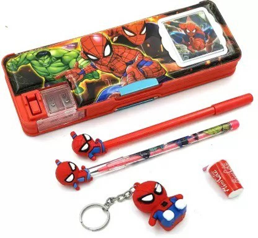 Flipkart.com | poksi Spiderman Pencil Box with Accessories Geometry Box