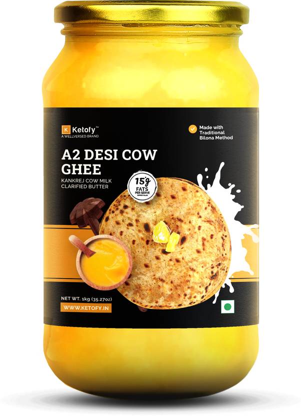Ketofy A2 Desi Cow Ghee | Contains Beta-Casein Protein, Kankrej Cow ...